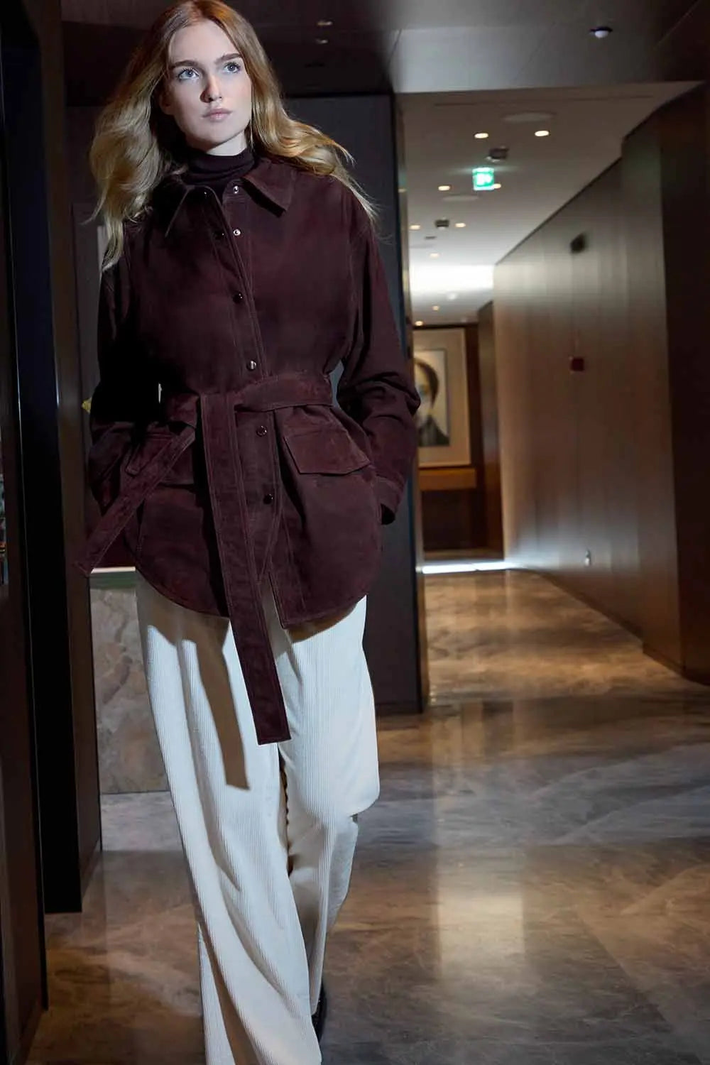 Chocolate brown suede jacket| Paolo Moretti women leather collection ...