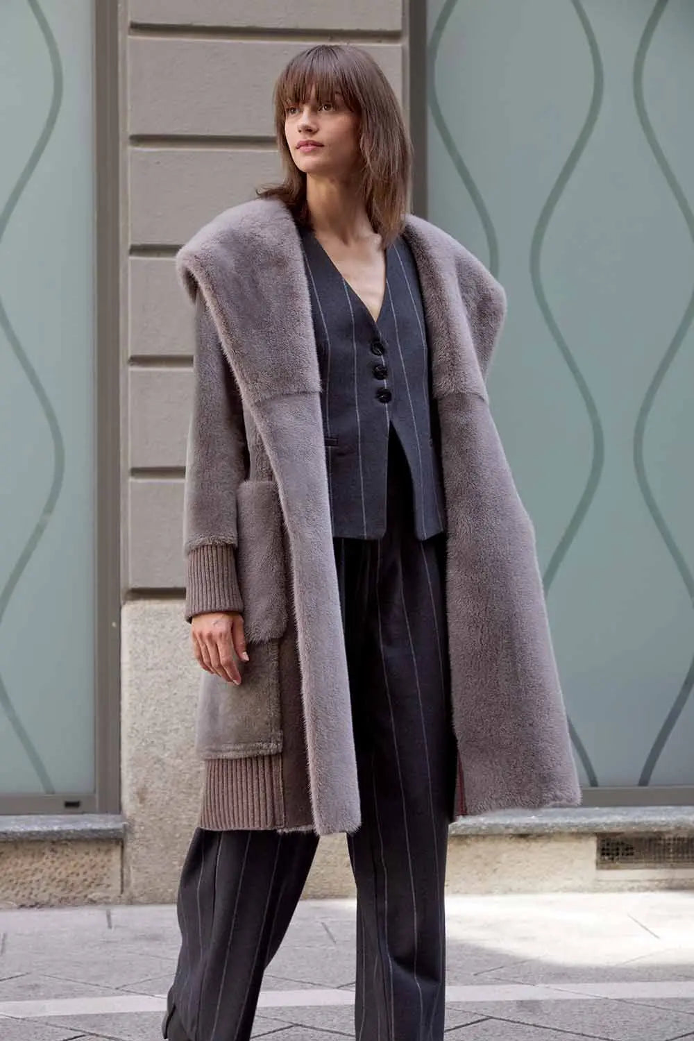 Long shearling coat womens | Paolo Moretti shearling collection ...