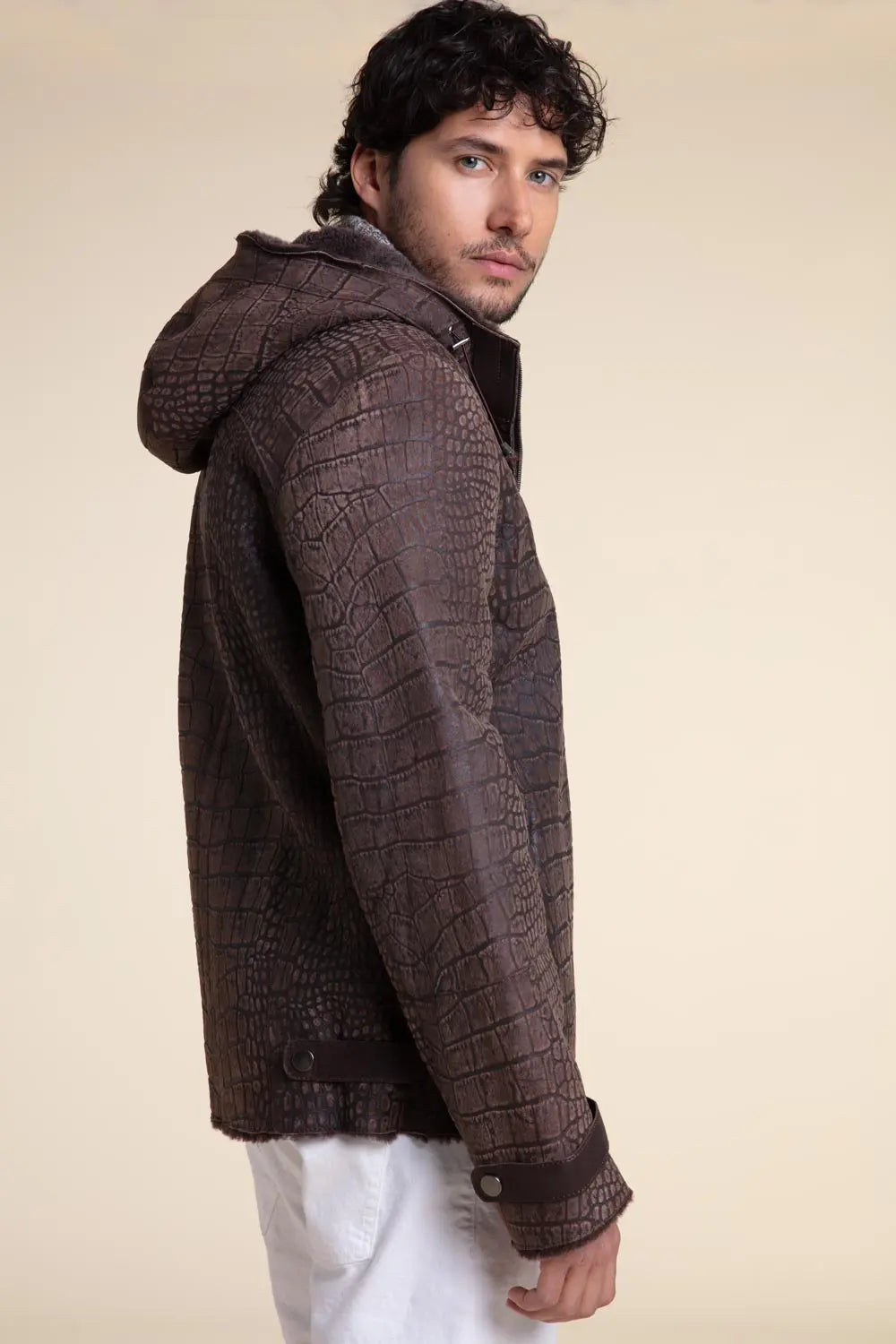 Men sheepskin jacket with hood | Paolo Moretti italian furs – paolomoretti