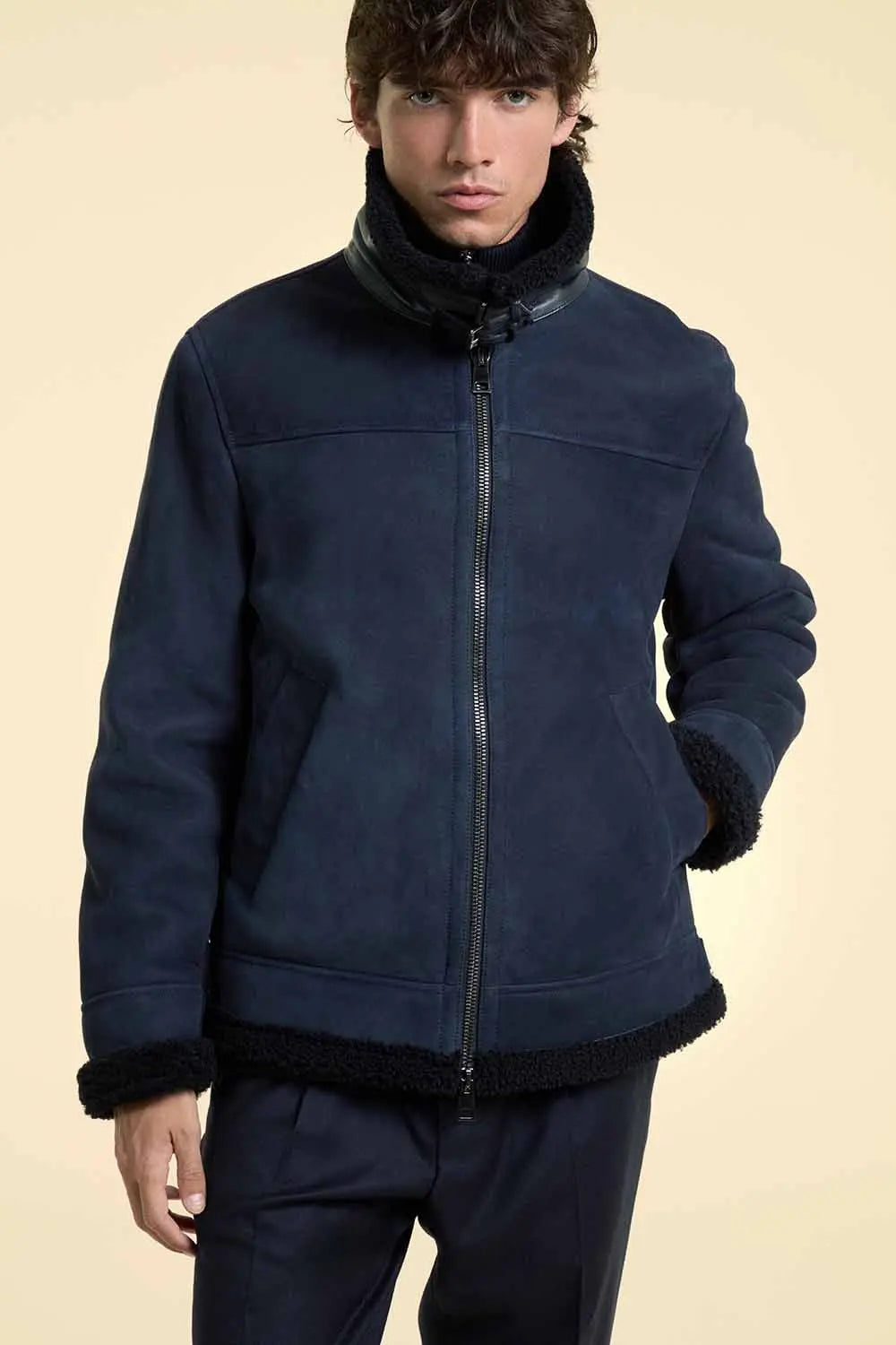 Mens suede shearling jacket| Italian style by Paolo Moretti since 1949 ...