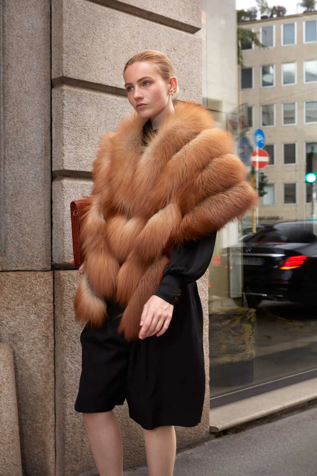Red fox shawl women | Paolo Moretti fox fur shawls and fur accessories ...